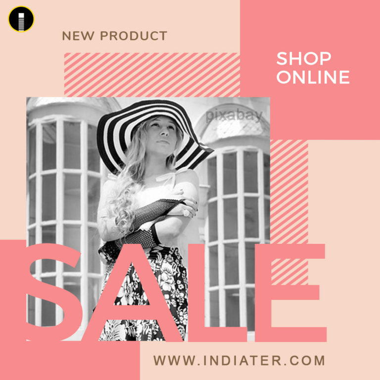 Free Online Shopping sale FB Post PSD Template - Indiater
