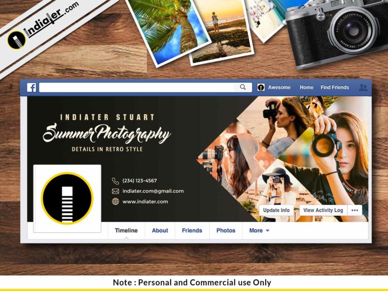 Free Facebook Timeline Photographer Cover PSD - Indiater
