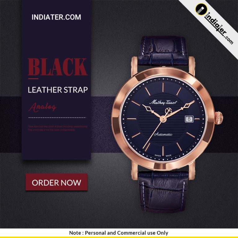 Free Man Watch Banner For Social Media Ads - Indiater