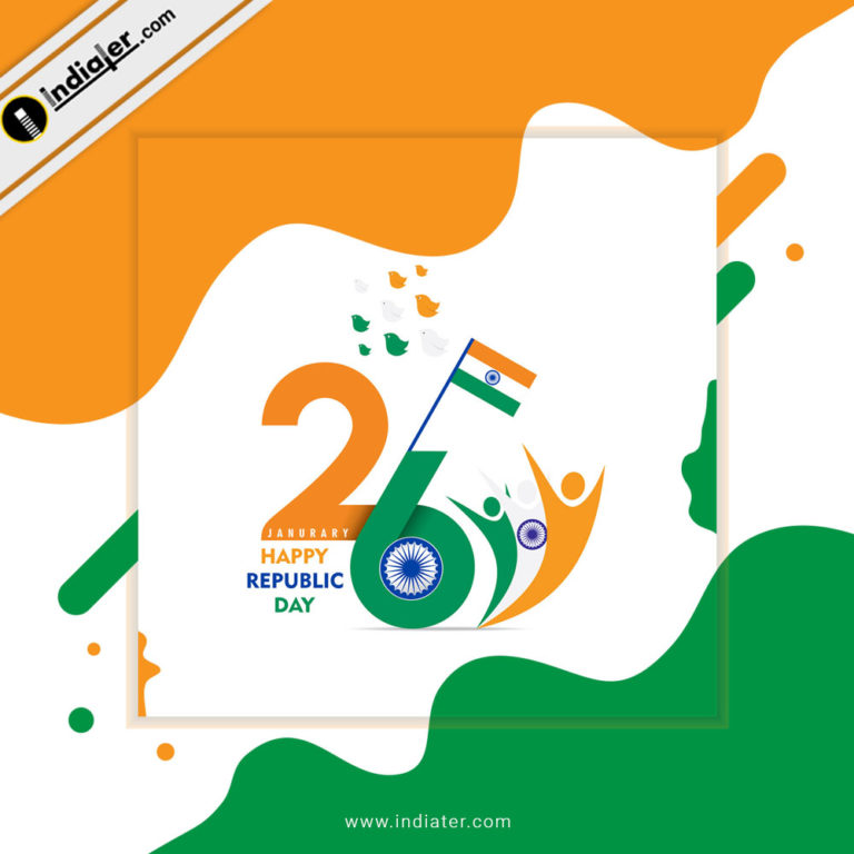 26 January - Republic Day Modern Greetings Card Design - Indiater