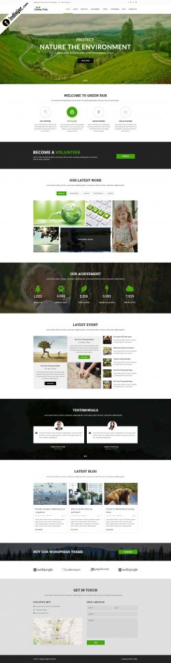 Green Fire Free Eco/Nature Website PSD Template - Indiater