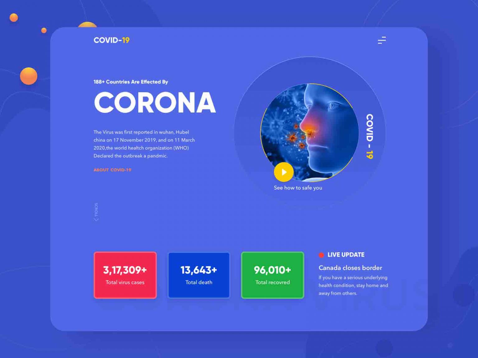 Corona (Covid 19) Landing Page Free Download Template - Indiater