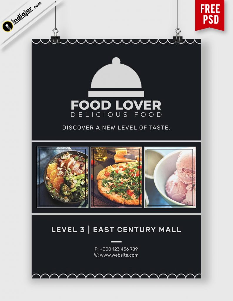Download Free delicious food ads flyer PSD Template - Indiater