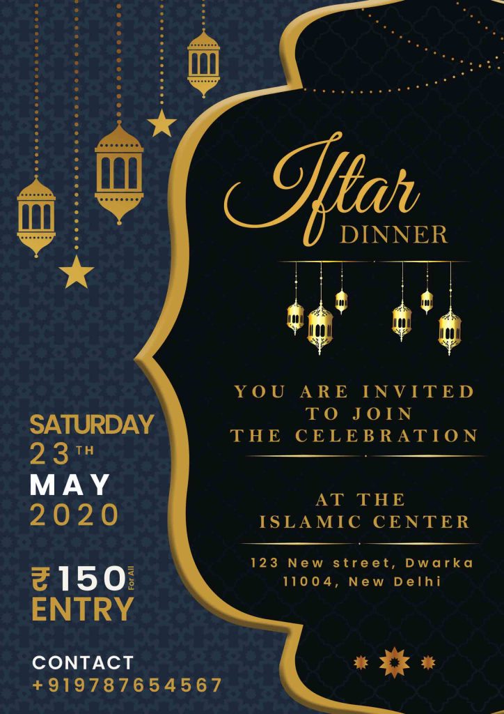 20+ Eid Mubarak and invitation Flyer Templates Free Download - Indiater