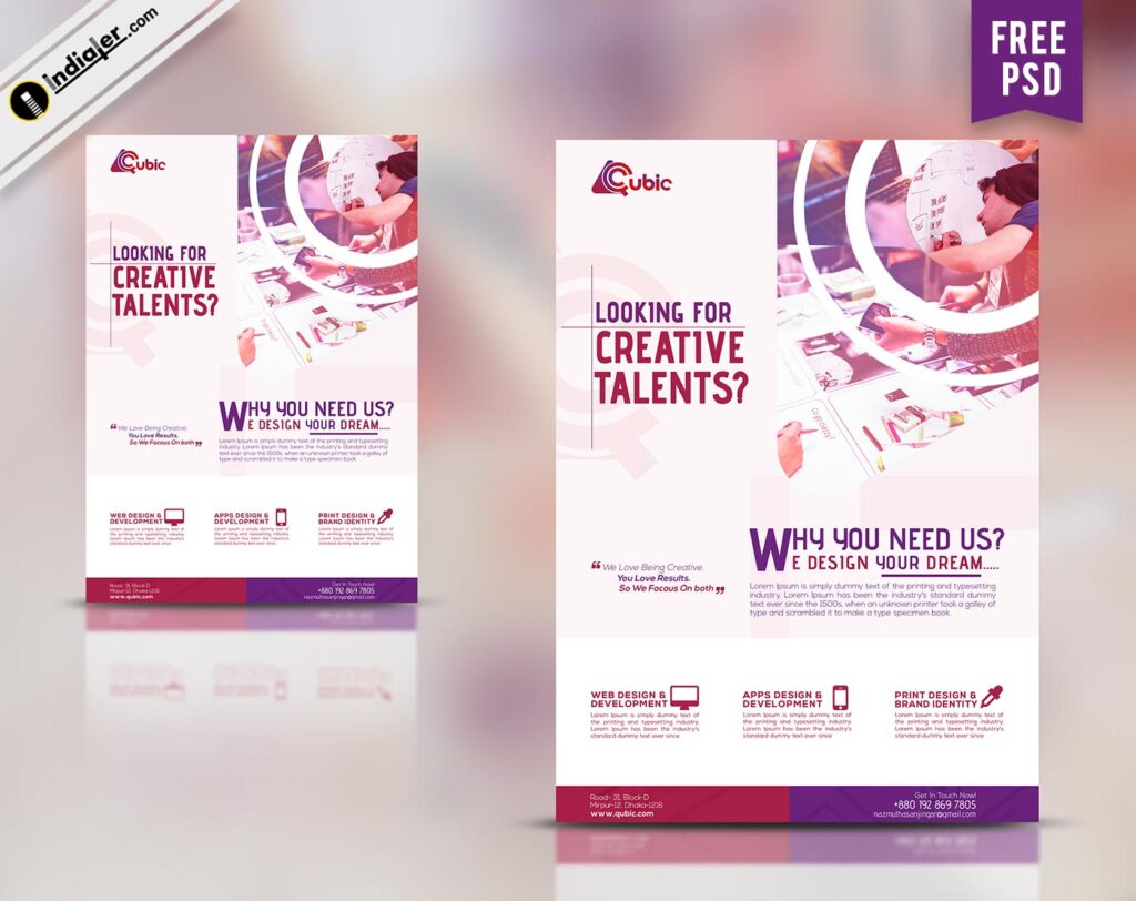 Free PSD Creative Agency Flyer Template - Indiater
