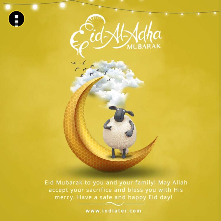 Free Eid Al Adha Editable Greeting Card Template PSD - Indiater