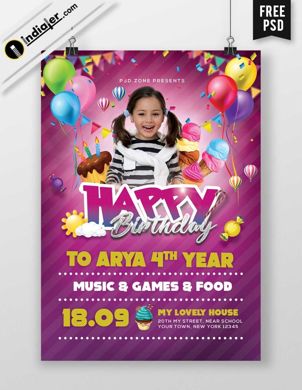 Kids Birthday Background Psd Kids Birthday Background Psd