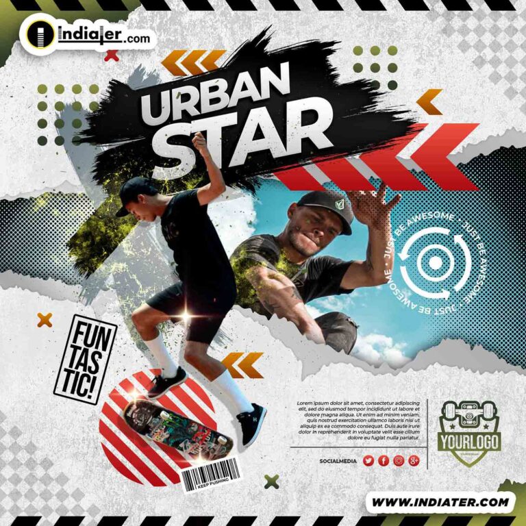 Free Customize Modern Stylish Skateboard Sport Banner PSD Template ...